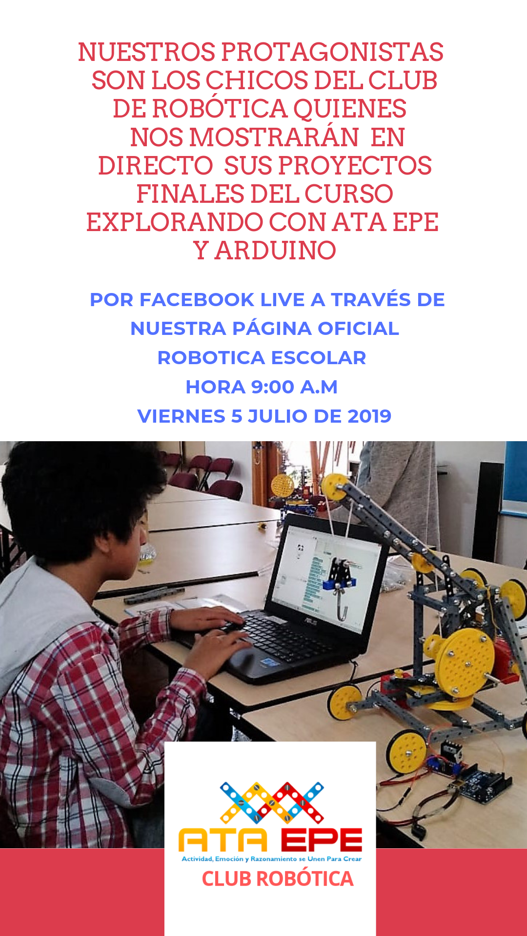 Sustentación proyectos club de robótica explorando ata EPE y Arduino | EPE